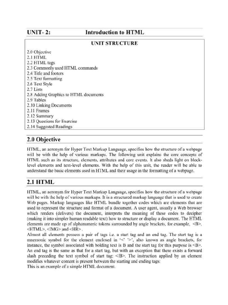 Unit-II _ Web Technology | PDF