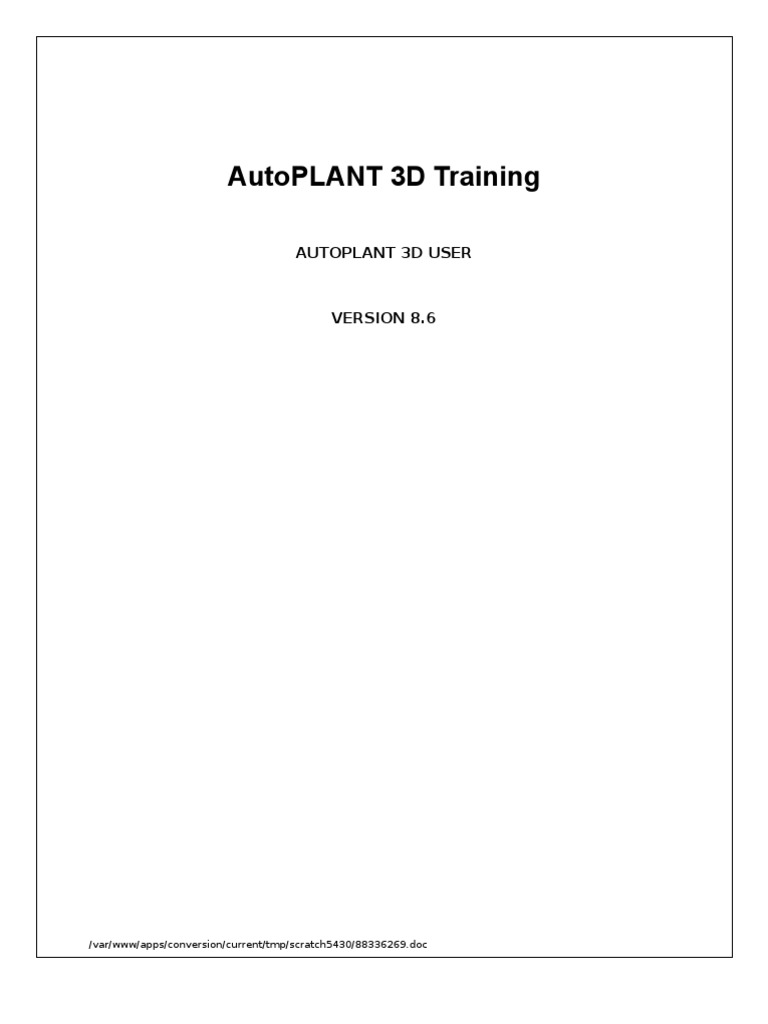 AutoPLANT 3D Training | PDF