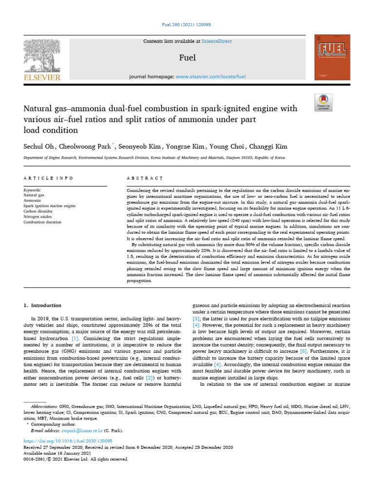 4-Natural Gas-Ammonia Dual-Fuel Combustion in Spark-Ignited Engine With ...