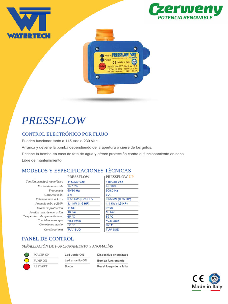 Water Tech - Pressflow Up | PDF | Bomba