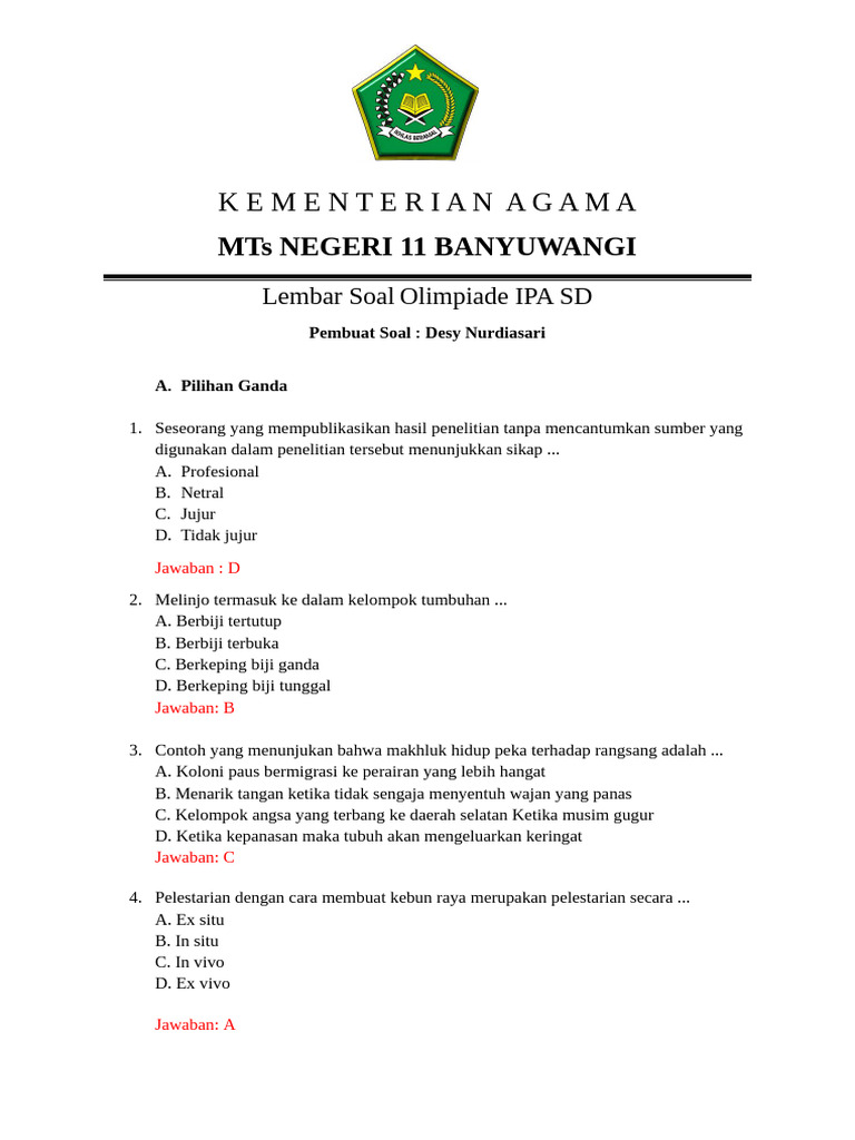 Olimpiade Mipagama SD | PDF