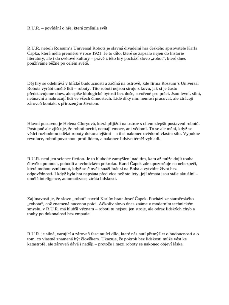 R U R | PDF