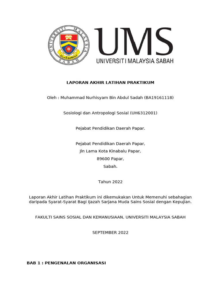 Laporan Akhir Latihan Industri | PDF