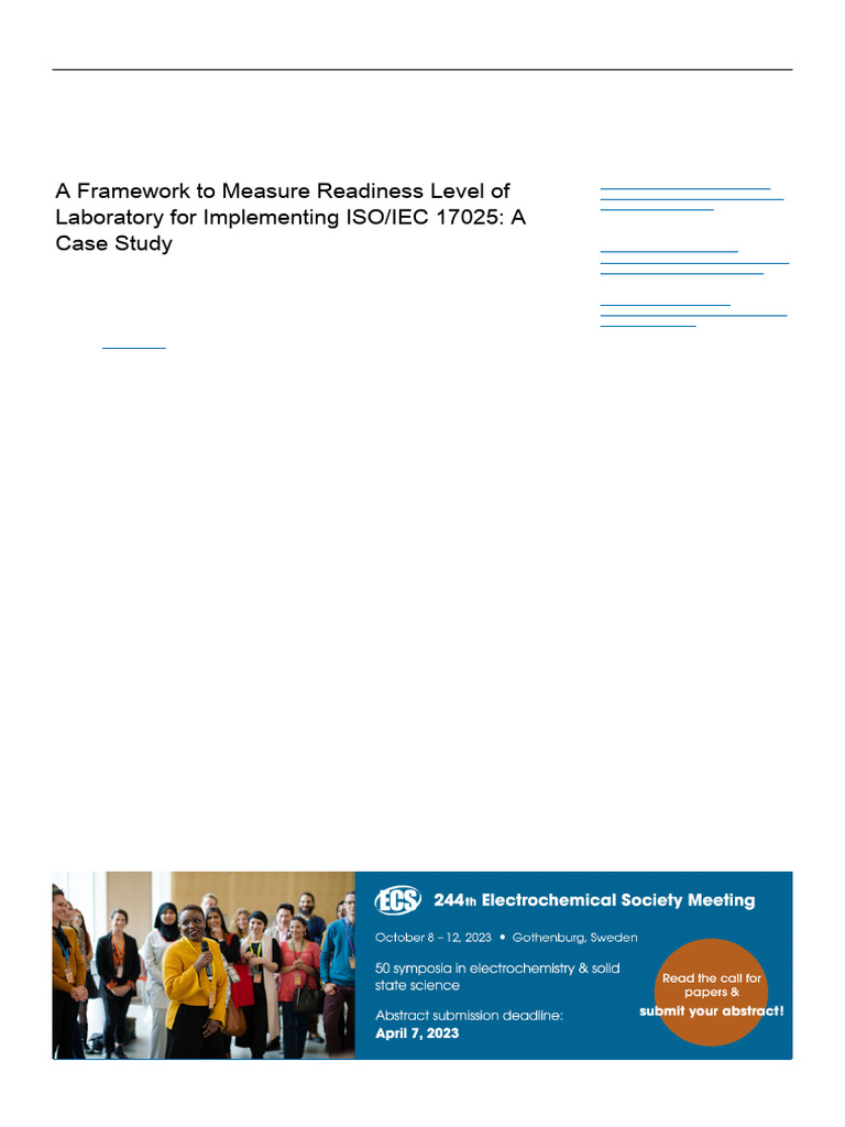 ISO/IEC 17025 Readiness Framework Study | PDF