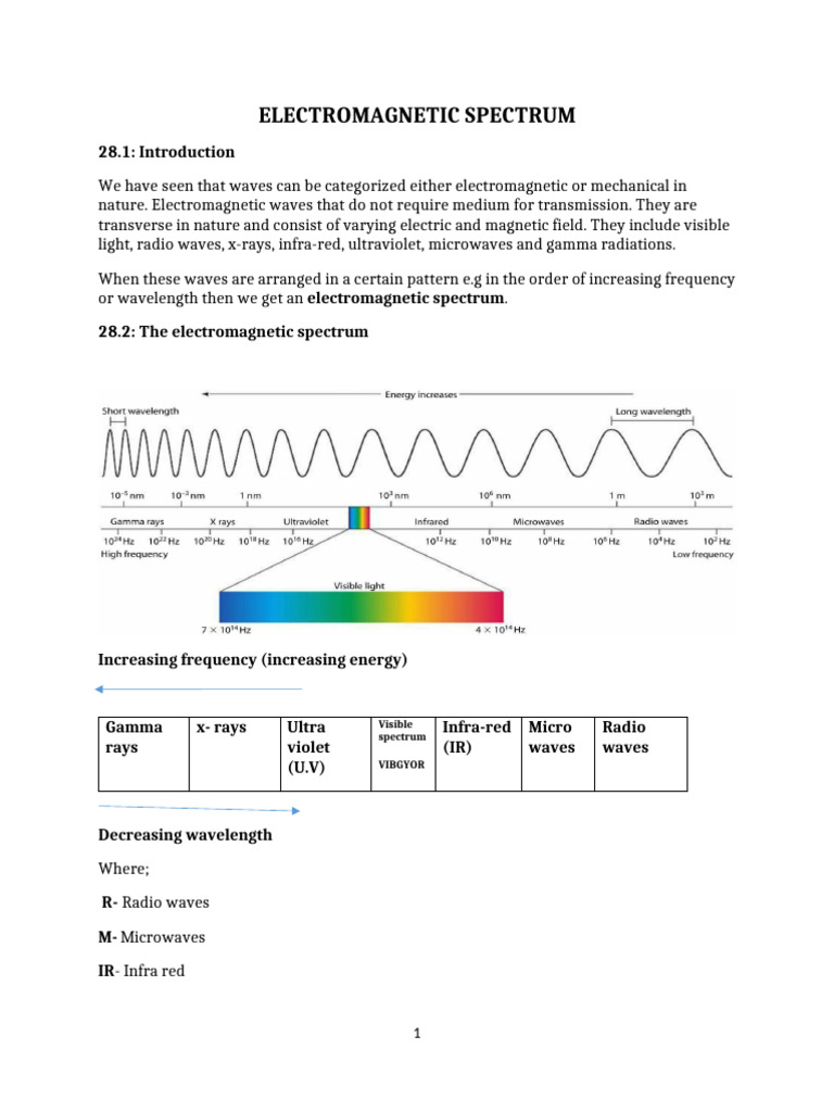 Electromagnetic Spectrum Overview | PDF | Electromagnetic Radiation ...