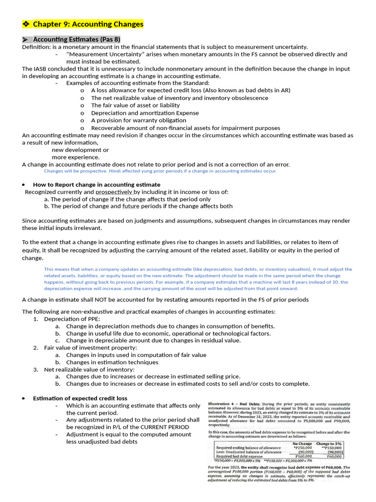 Accounting Changes and Estimates Explained | PDF | Fair Value ...