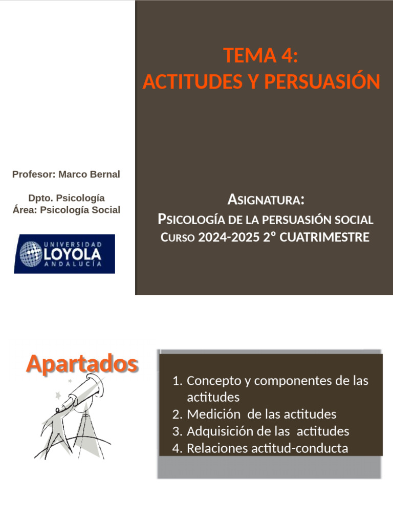 Tema 4 Actitudes | PDF | Comportamiento | Actitud (psicología)