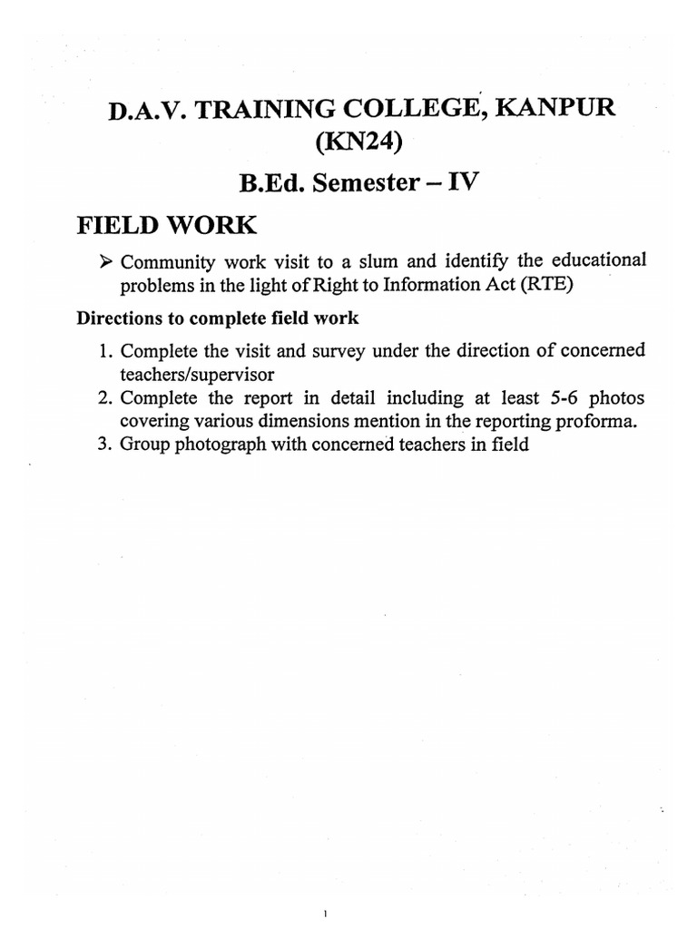 FIELD WORK | PDF