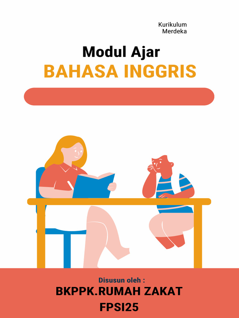 Biru Dan Oranye Ilustrasi Sampul Buku Modul Ajar Bahasa Inggris | PDF