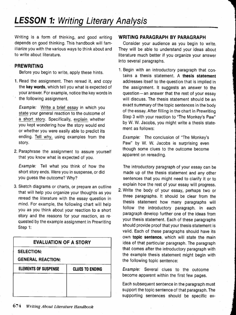 Writing About Literature Handbook | PDF