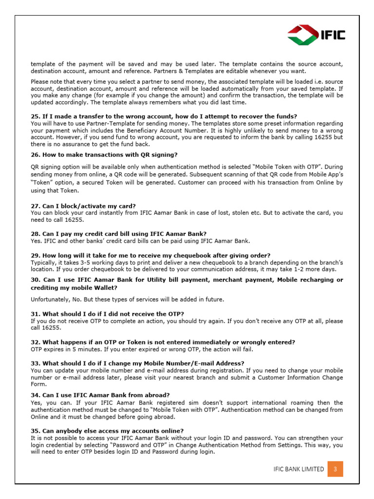 IFIC Aamar Bank FAQ v.3 | PDF | Secure Communication | Computing