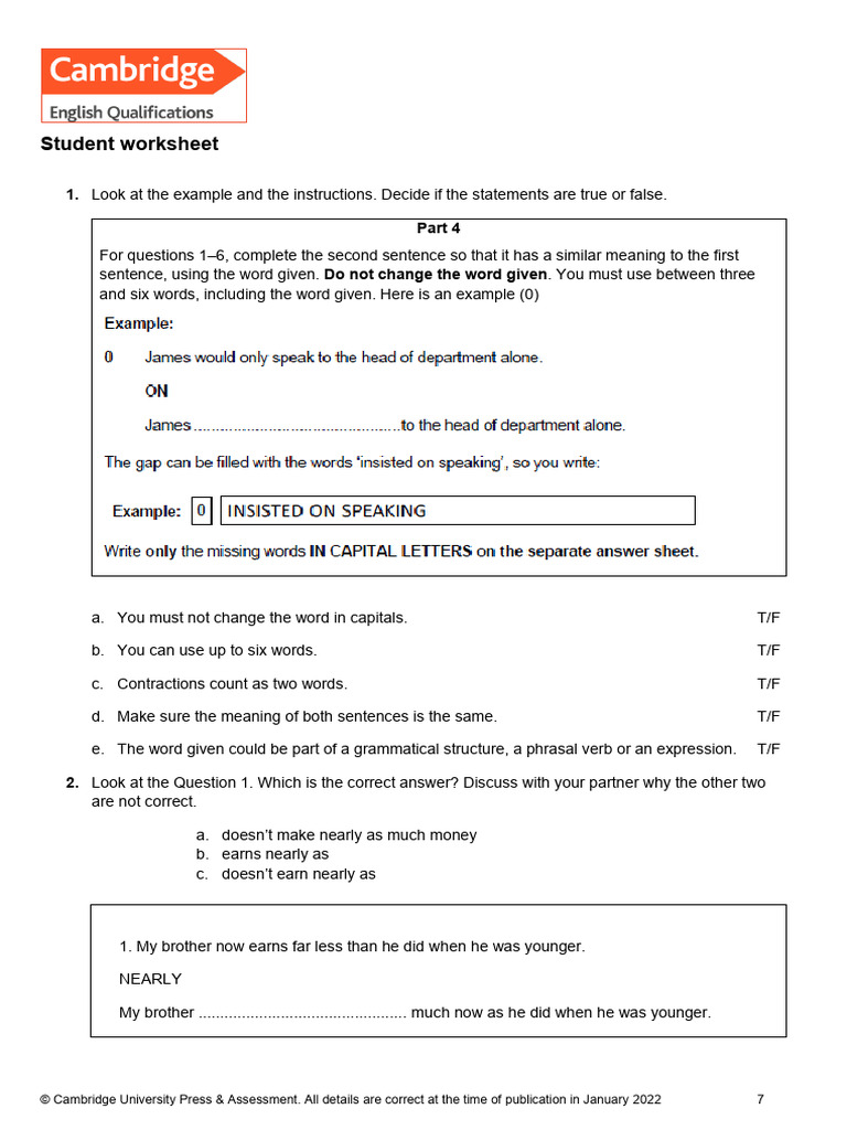 c1 Advanced Reading and Use of English Part 4 | PDF | Question | Human ...