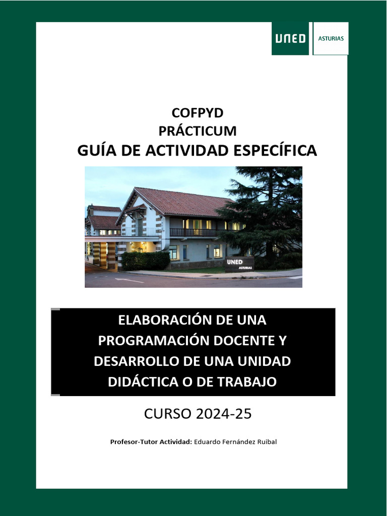 GUÍA ACTIVIDAD Programacion Unidad Didactica 2024 25 | PDF | Evaluación | Maestros