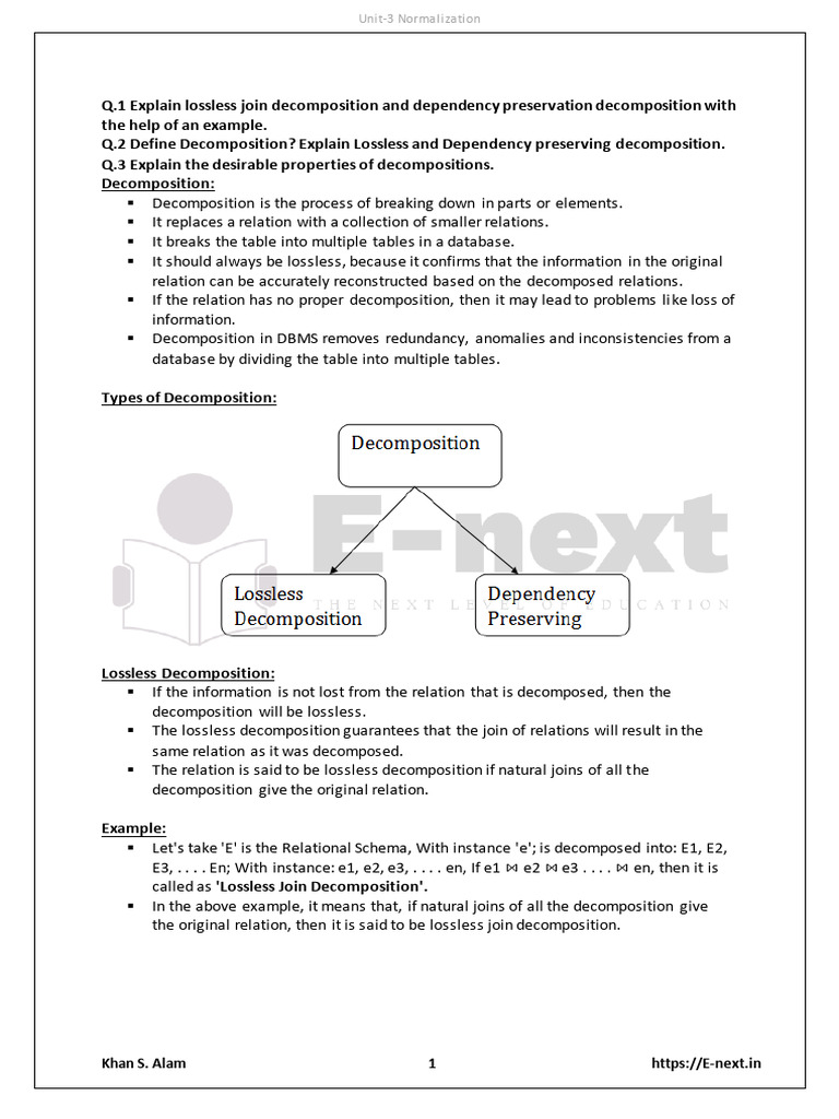 Unit-3 Normalization (E-Next - In) | PDF | Data Model | Computer Data