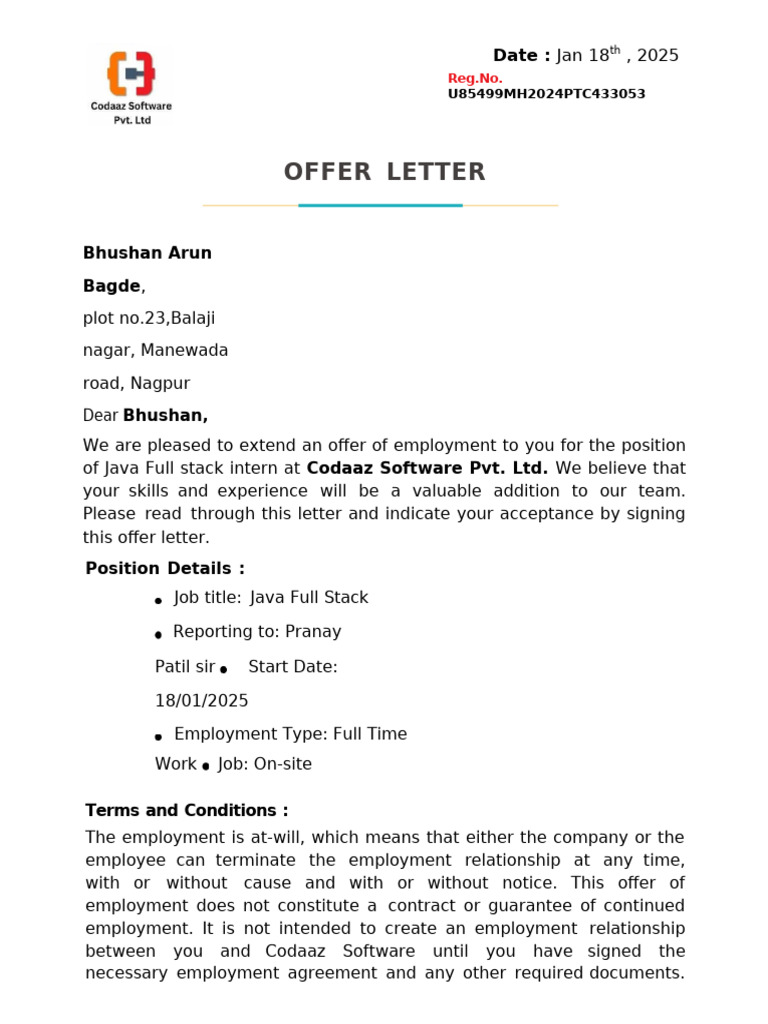 Harshal Vijay Masram (JAVA) | PDF | Employment | Business