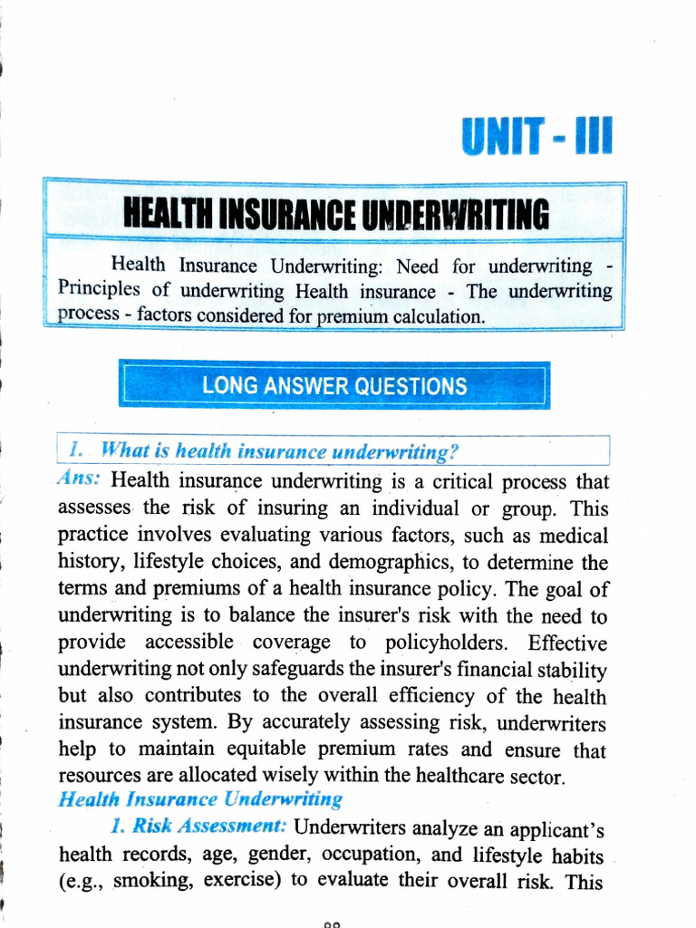 Health Insurance Underwriting Essentials | PDF | Insurance | Underwriting
