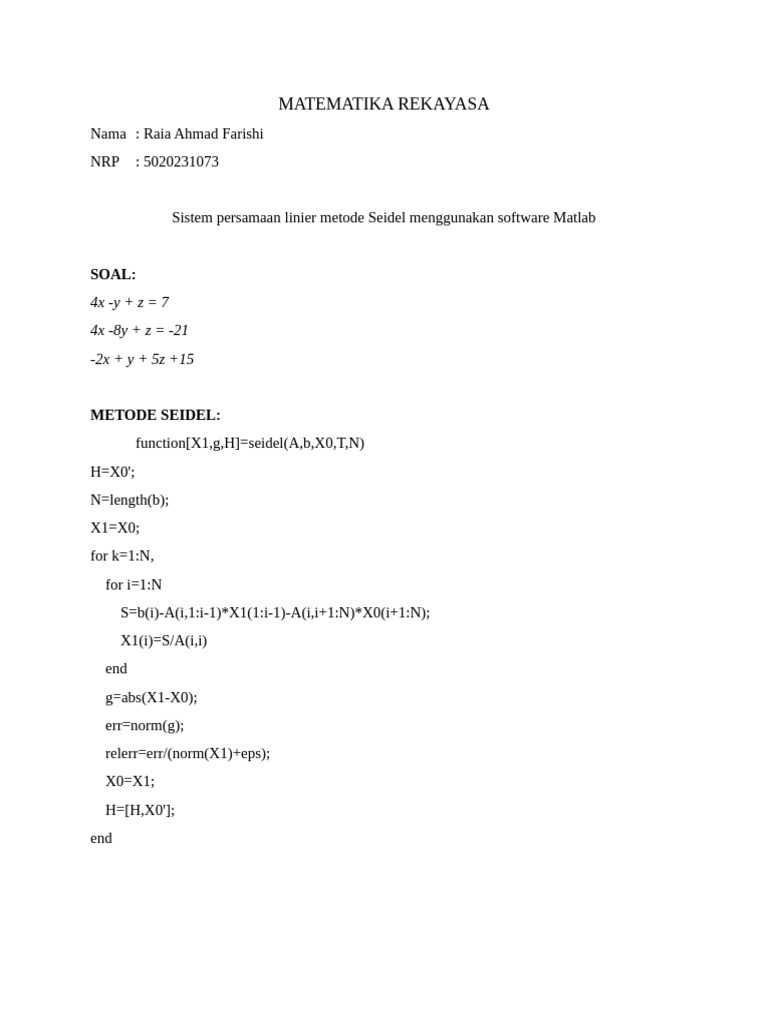 MATEMATIKA REKAYASA | PDF