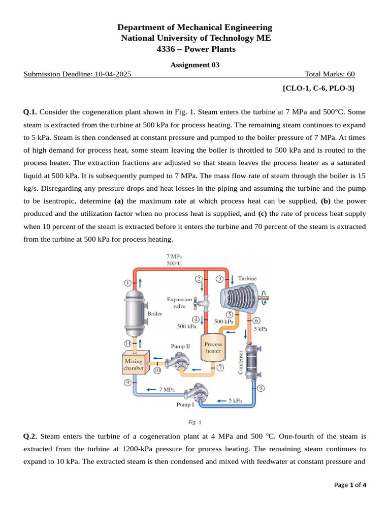 Assignment 03 Powerplant | PDF | Steam | Boiler