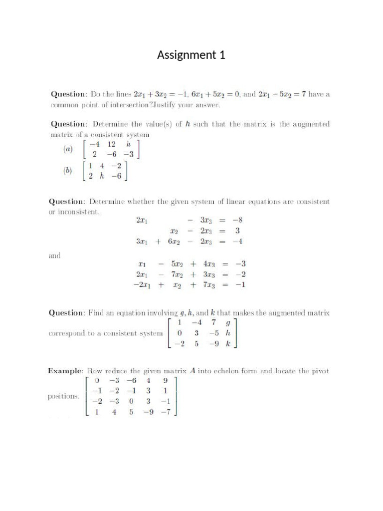 Assignment 1 Linear | PDF