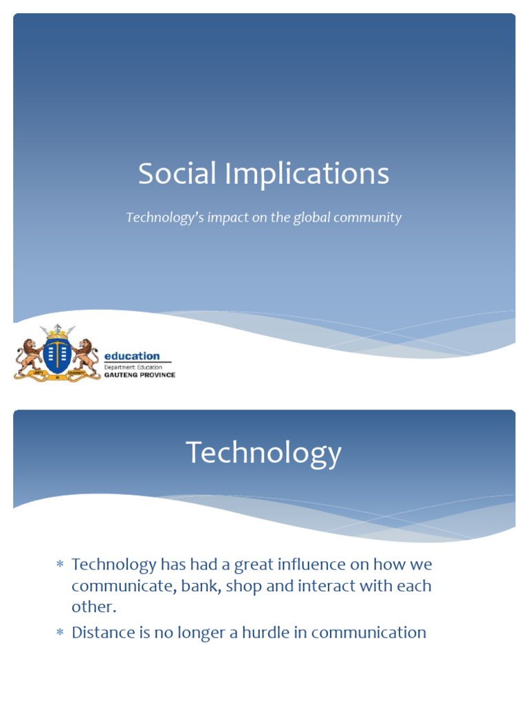 Social Implications W2 L3 - Impact of Technology | PDF