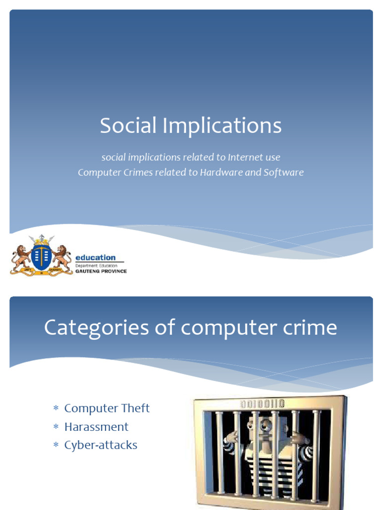 Social Implications - W2 L1 - Social Implications - Computer Crimes | PDF | Theft | Cybercrime
