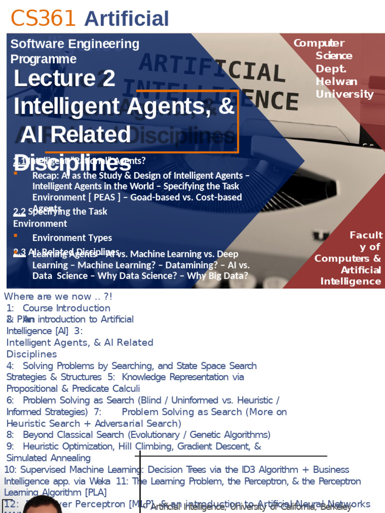 CS361 Artificial Intelligence (SEP) Lecture 2 (Intelligent Agents _ AI ...