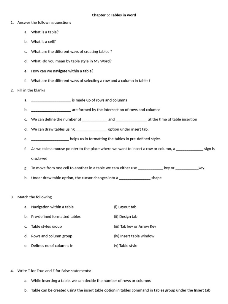Understanding Tables in MS Word | PDF | Cursor (User Interface) | Computing