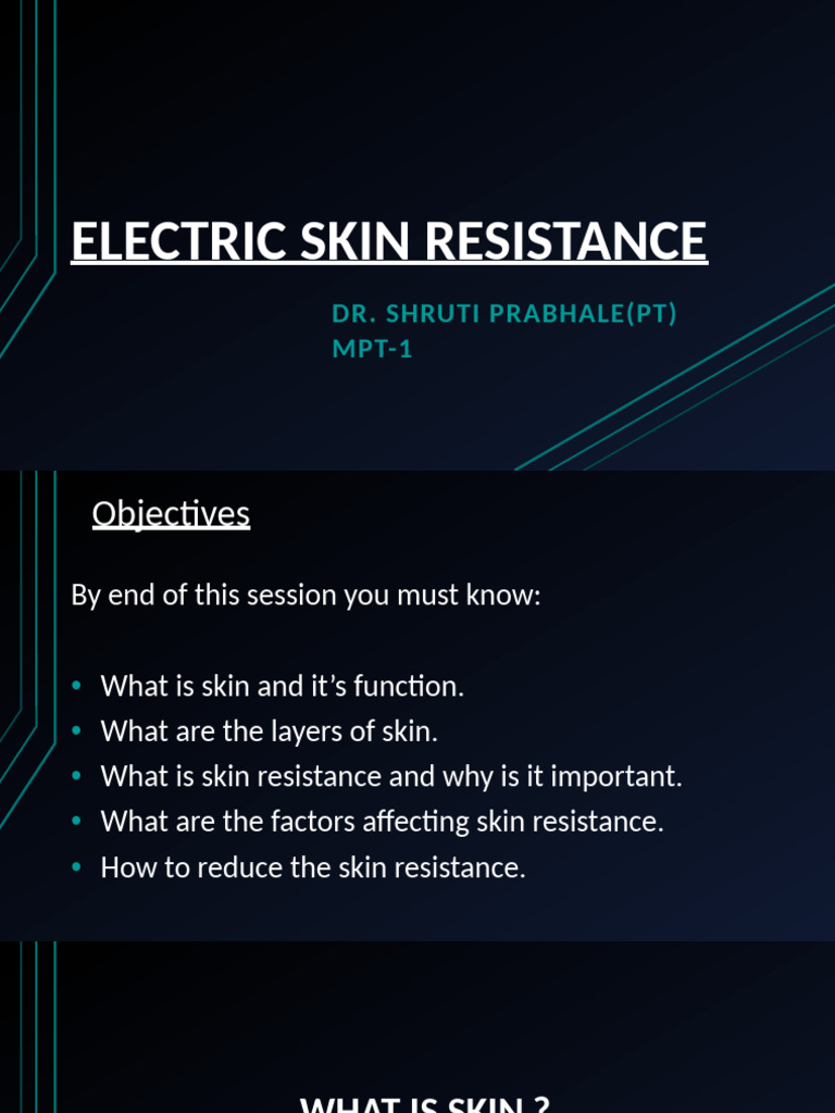 Understanding Skin Resistance in Electrotherapy | PDF | Skin | Epidermis