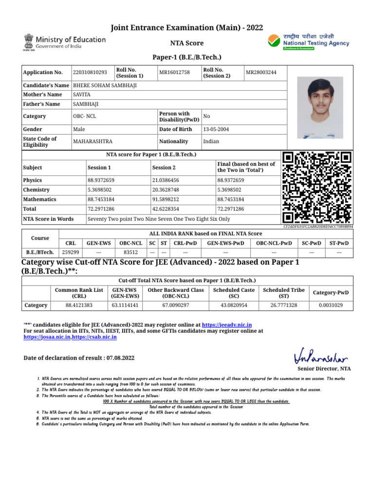 Soham JEE | PDF | Vocational Education | Qualifications