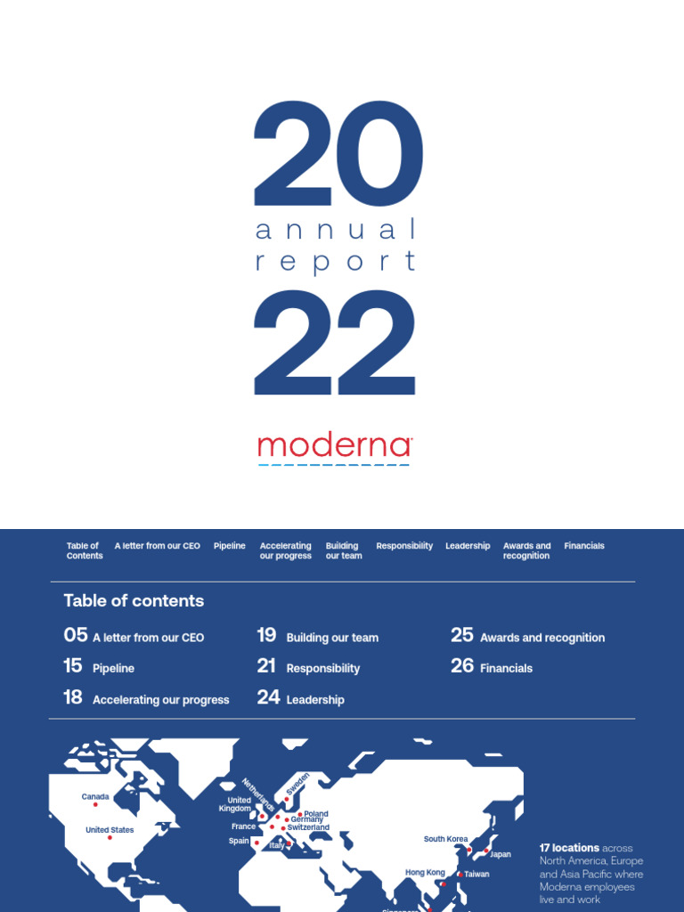 Moderna 2022 Annual Report Summary | PDF | Vaccines | Medical Specialties
