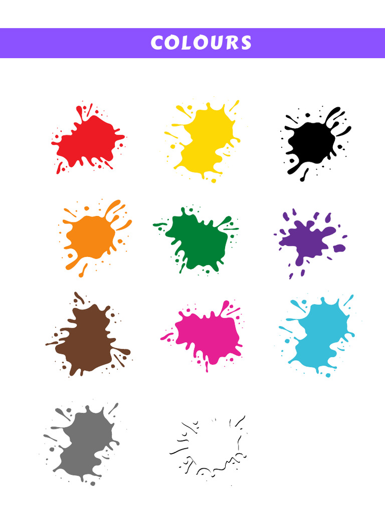 Colours A1 Vocabulary Printable Worksheet | PDF