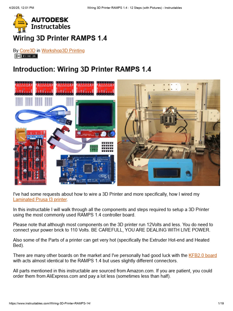 Wiring Guide for RAMPS 1.4 3D Printers | PDF | Electrical Connector | 3 ...