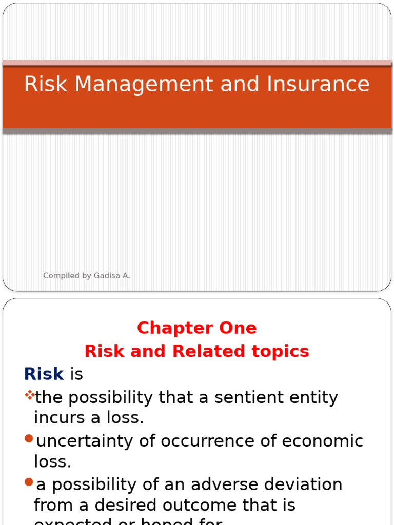 RMI CH 1-5 by Gadisa A. | PDF | Insurance | Risk