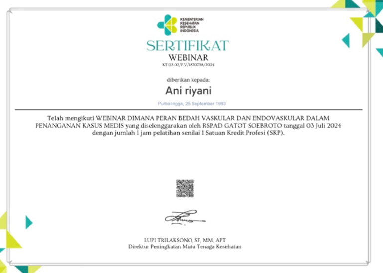 Webinar Dimana Peran Bedah Vaskular Dan Endovaskular Dalam Penanganan Kasus Medis | PDF
