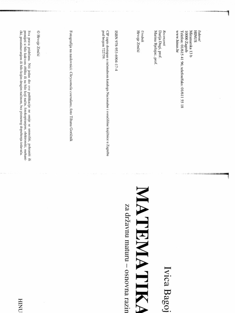 Ivica Bagoje - Matematika Za Drzavnu Maturu Osnovna Razina B | PDF