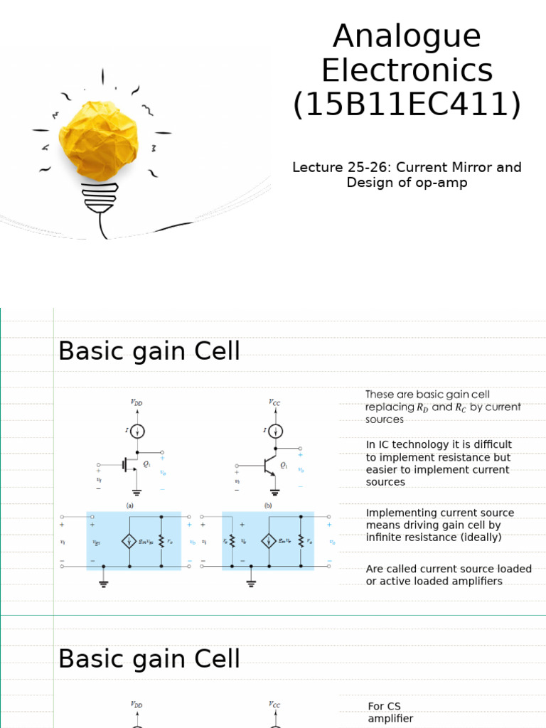 25-26. Current Mirror and Design of Op-Amp | PDF | Operational ...
