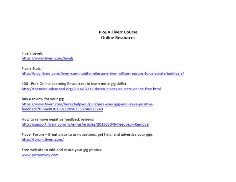 Fiverr-Resources 2 | PDF
