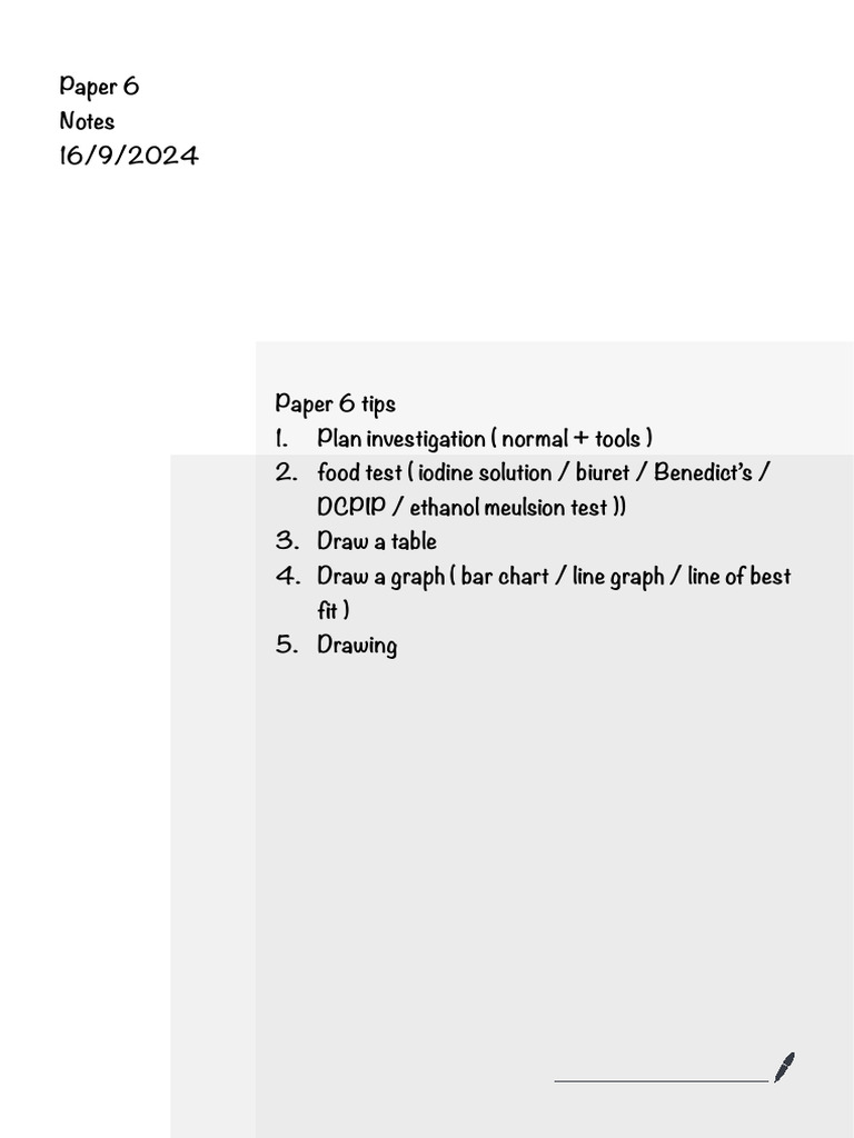Bio P6 Notes | PDF | Catalase | Chemistry