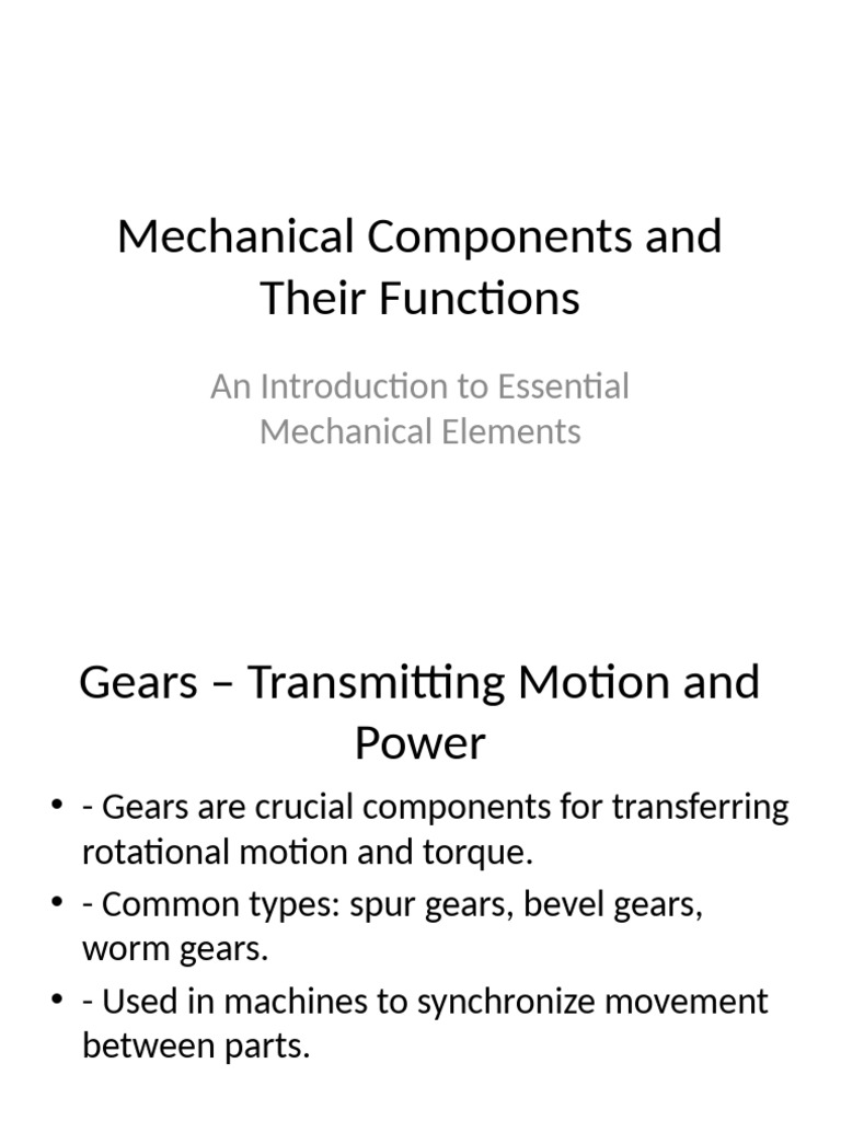 Mechanical Components Presentation | PDF