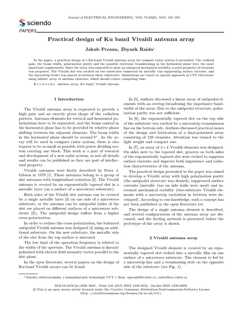 Practical Design of Ku Band Vivaldi Antenna Array | PDF | Antenna ...