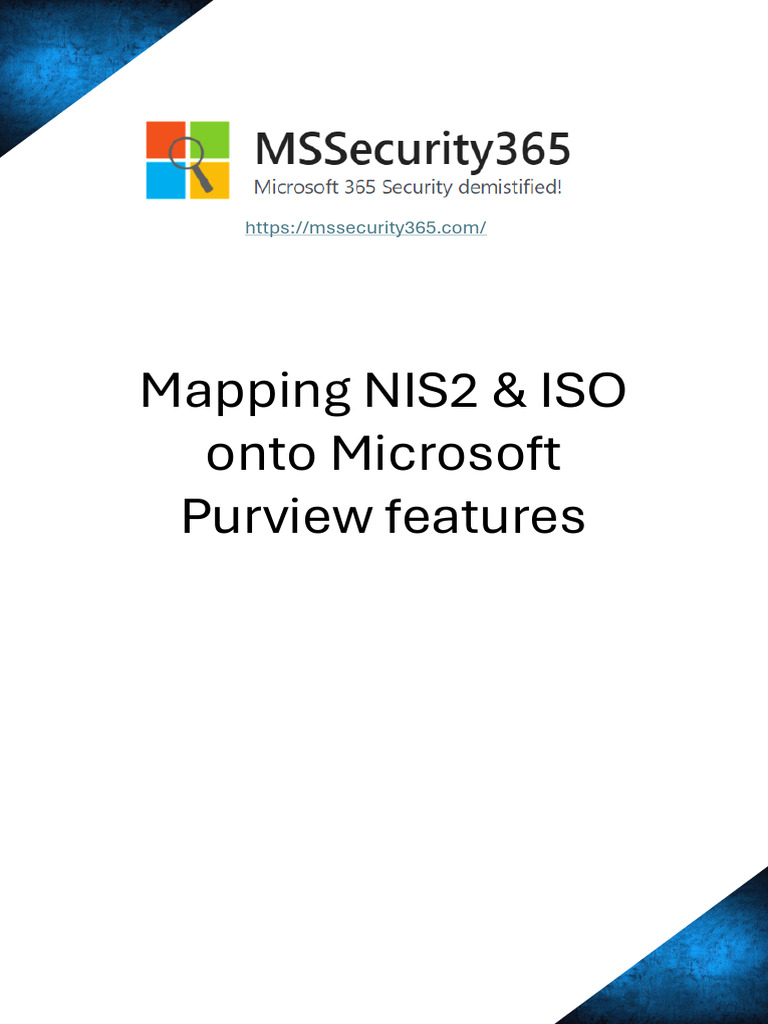Mapping NIS2 ISO Onto Microsoft Purview Features 1723903921 | PDF ...
