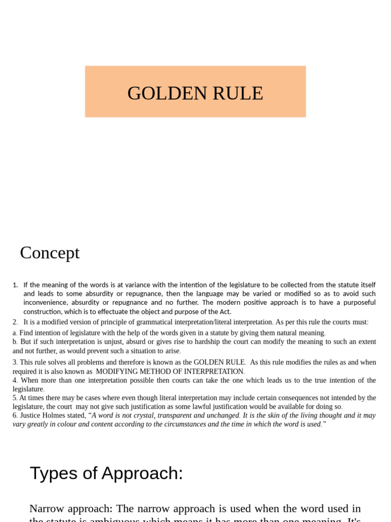 Golden Rule Pdf Plain Meaning Rule Justice