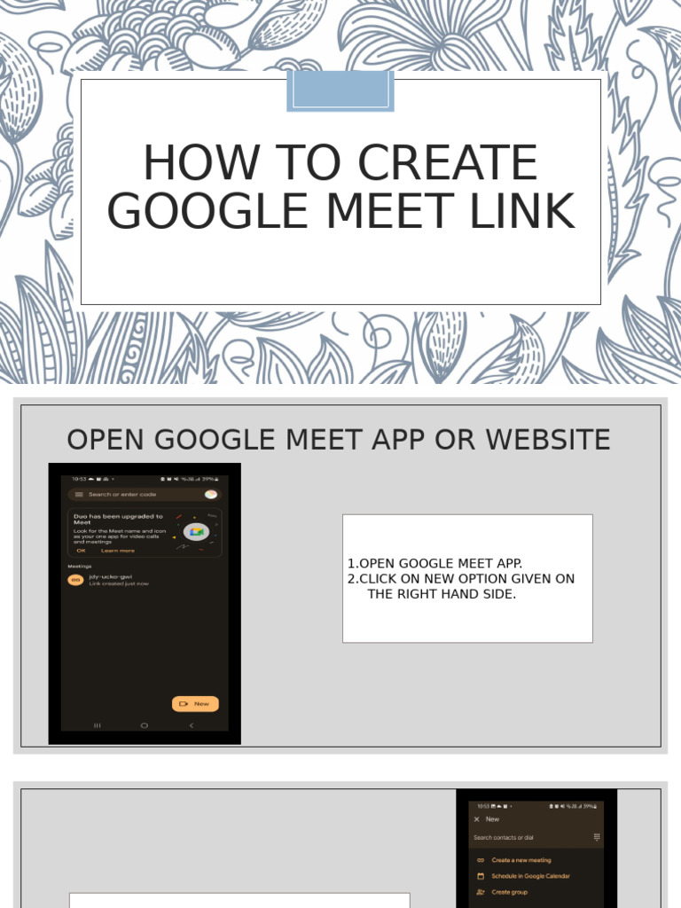 How To Create Google Meet Link | PDF