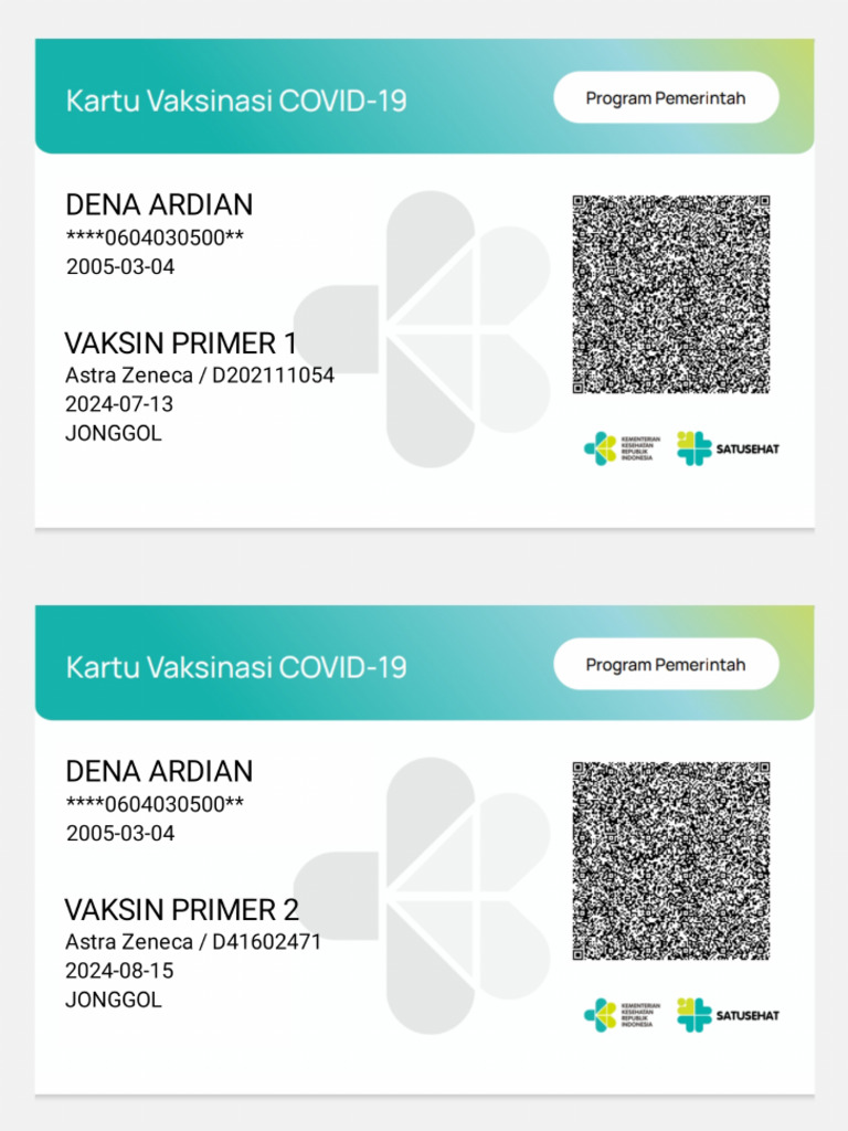 Sertifikat-Vaksin-Dosis-1&2-Dena-Ardian | PDF