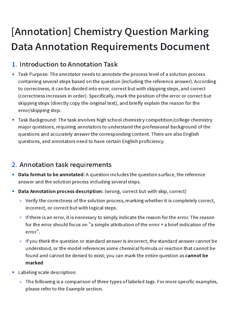 Chemistry Data Annotation Guidelines | PDF | Reason | Argument