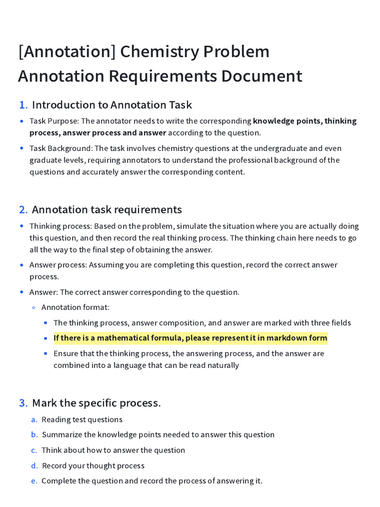 (Annotation) Chemistry Problem Annotation Requirements Document | PDF ...