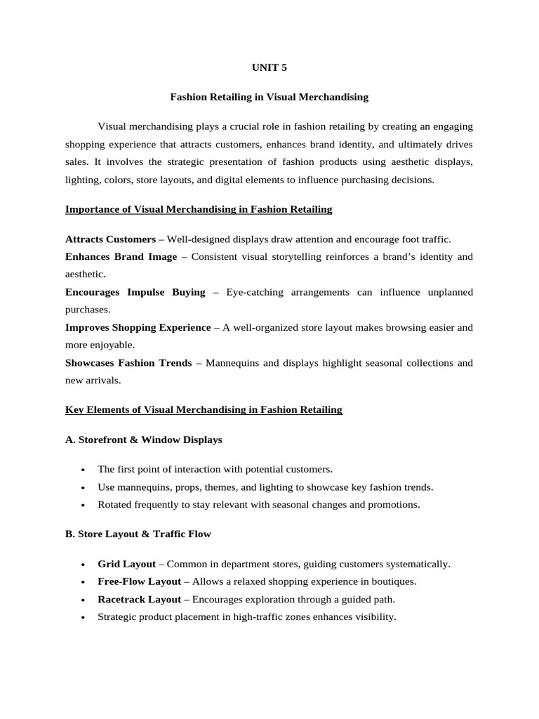 Visual Merchandising in Fashion Retailing | PDF | Lighting | Marketing