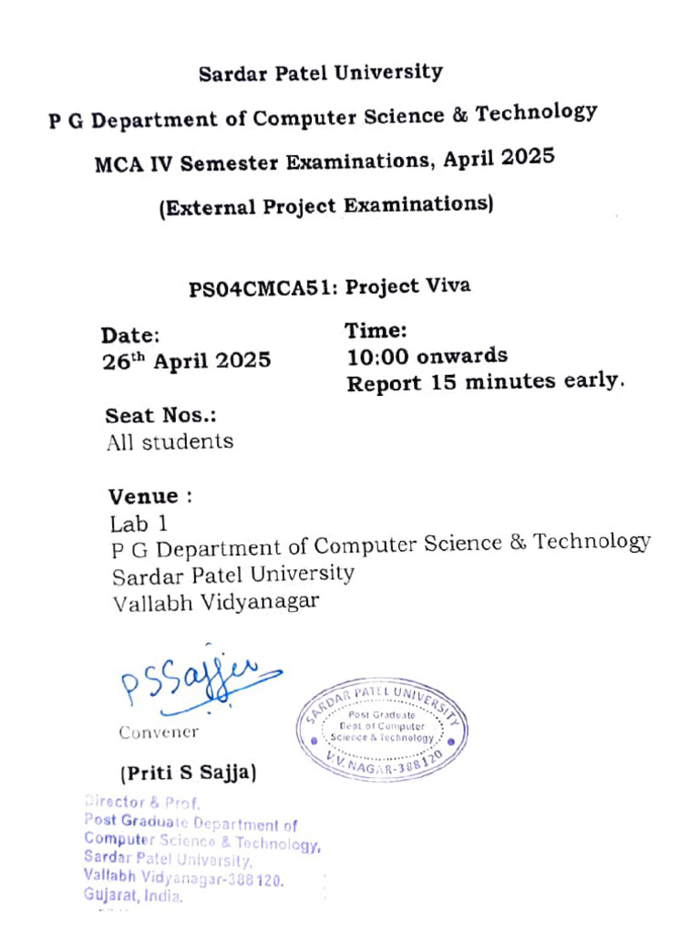 MCA IV Sem Proj Viva Apr 2025 | PDF