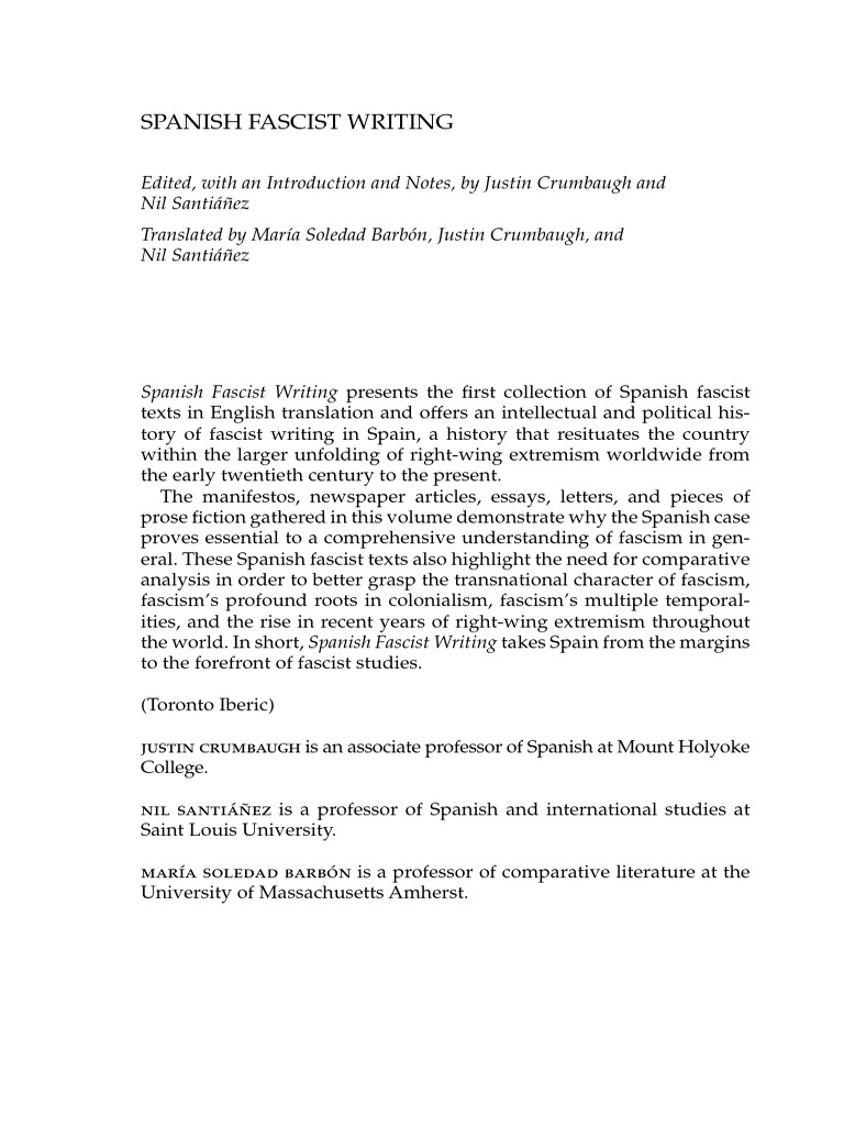 Spanish Fascist Writing | PDF | Fascism