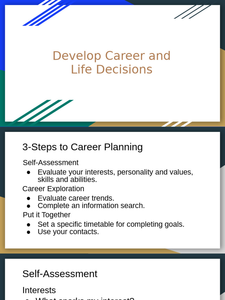 Career Planning: Self-Assessment Guide | PDF | Brainstorming | Swot ...